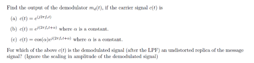 Solved A DSB-SC synchronous demodulator shown is used to | Chegg.com