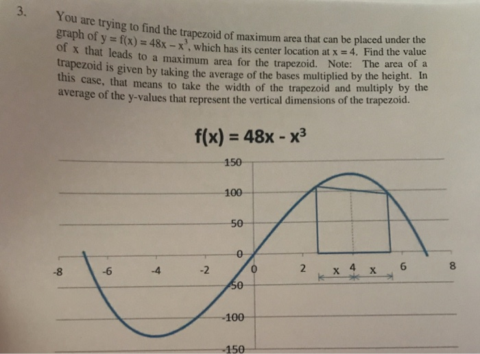 Solved 3. Y ou are trying to find the graph of trapezoid of | Chegg.com