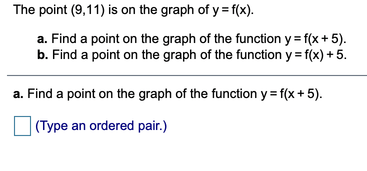 Solved The point (9,11) is on the graph of y=f(x). a. Find a | Chegg.com
