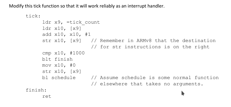 Solved Modify this tick function so that it will work | Chegg.com