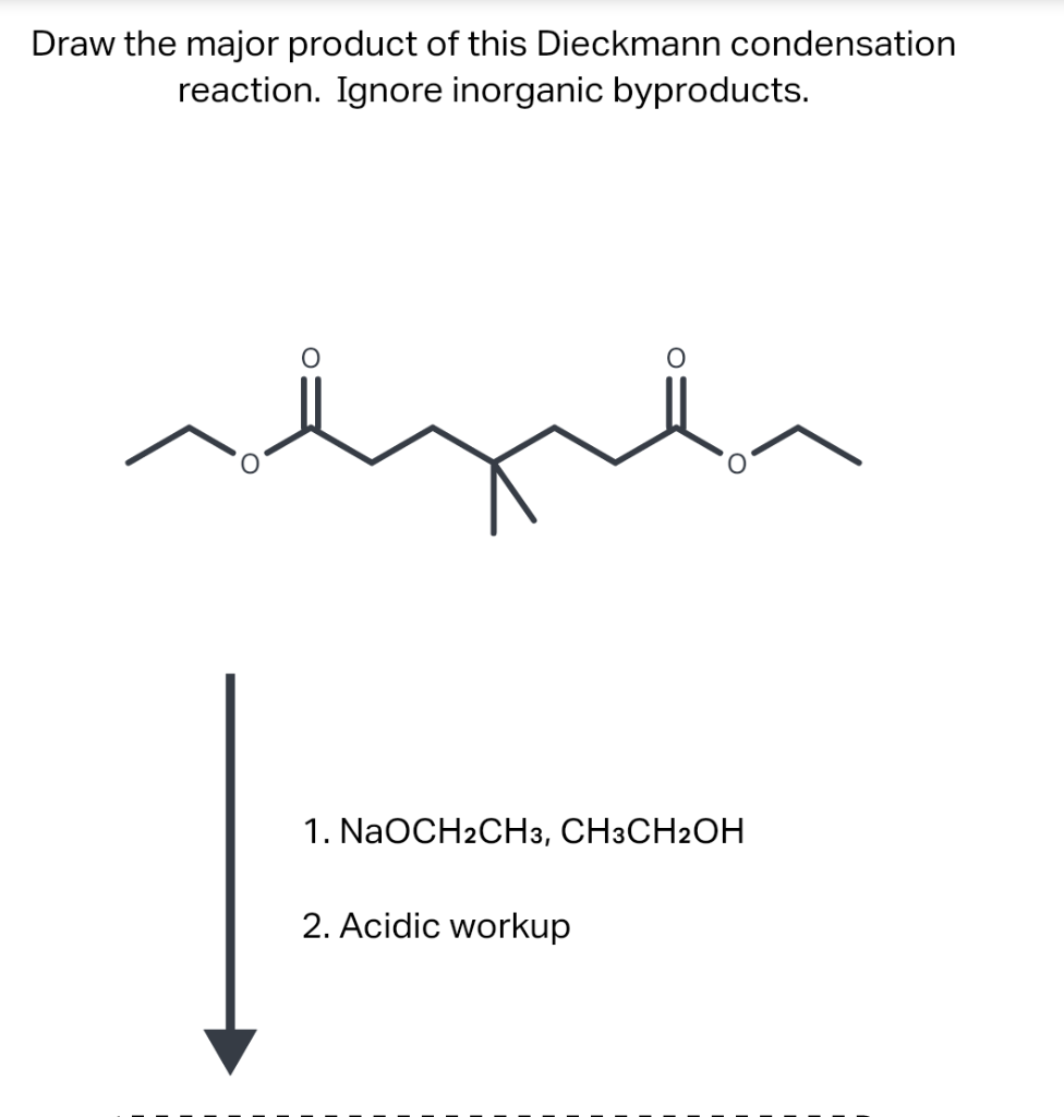 Solved Draw the major product of this Dieckmann condensation | Chegg.com