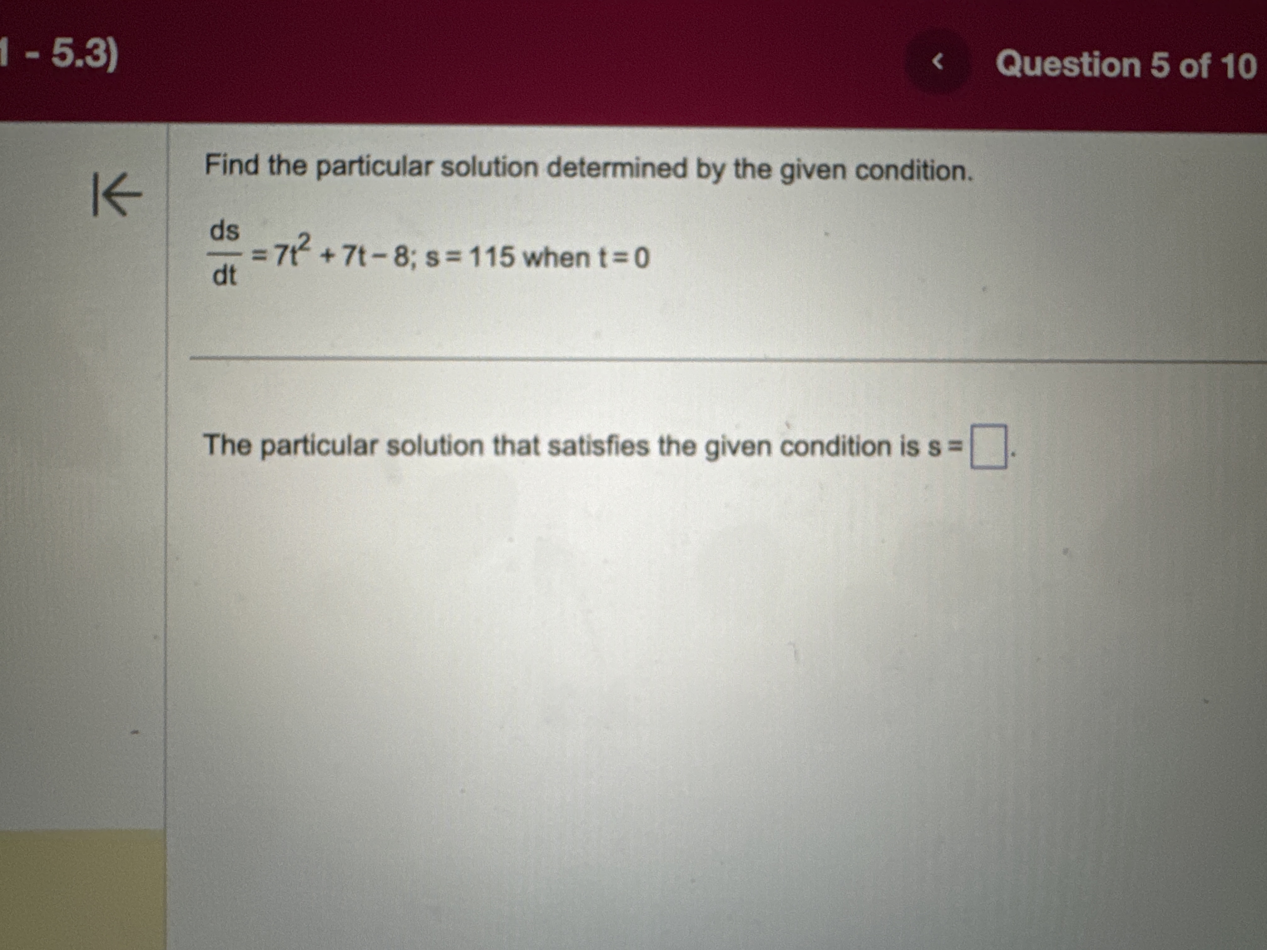 Solved Find the particular solution determined by the given | Chegg.com