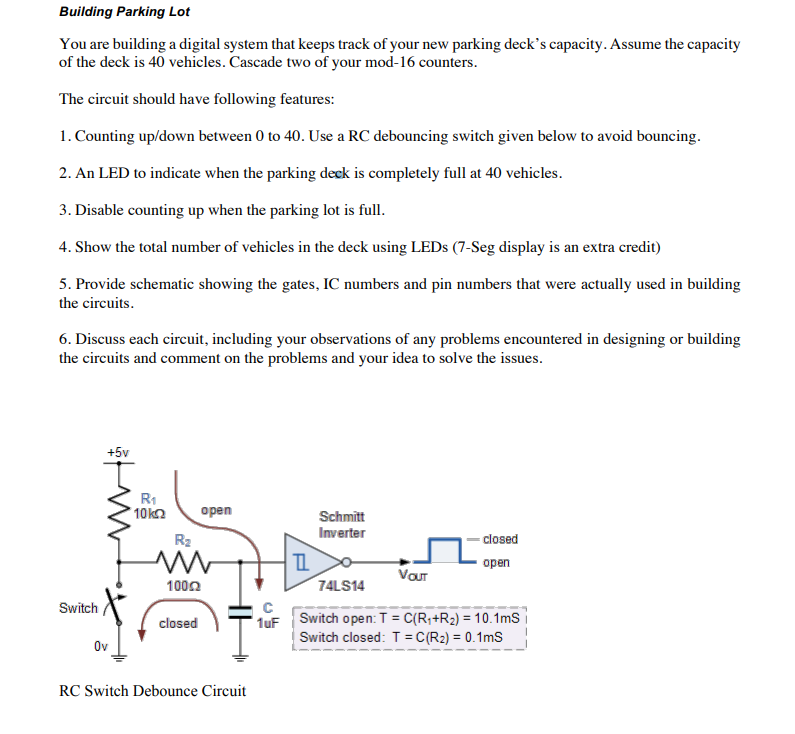 Solved Building Parking Lot You are building a digital | Chegg.com