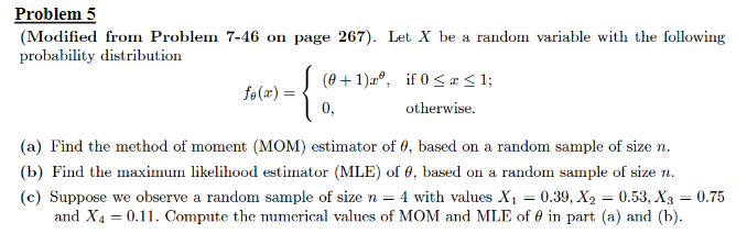 Solved (Modified from Problem 7-46 on page 267). Let X be a | Chegg.com