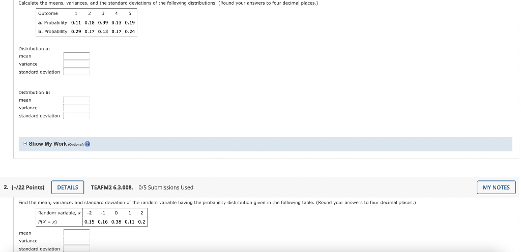 Solved Distribution a: mean variance standard deviation | Chegg.com