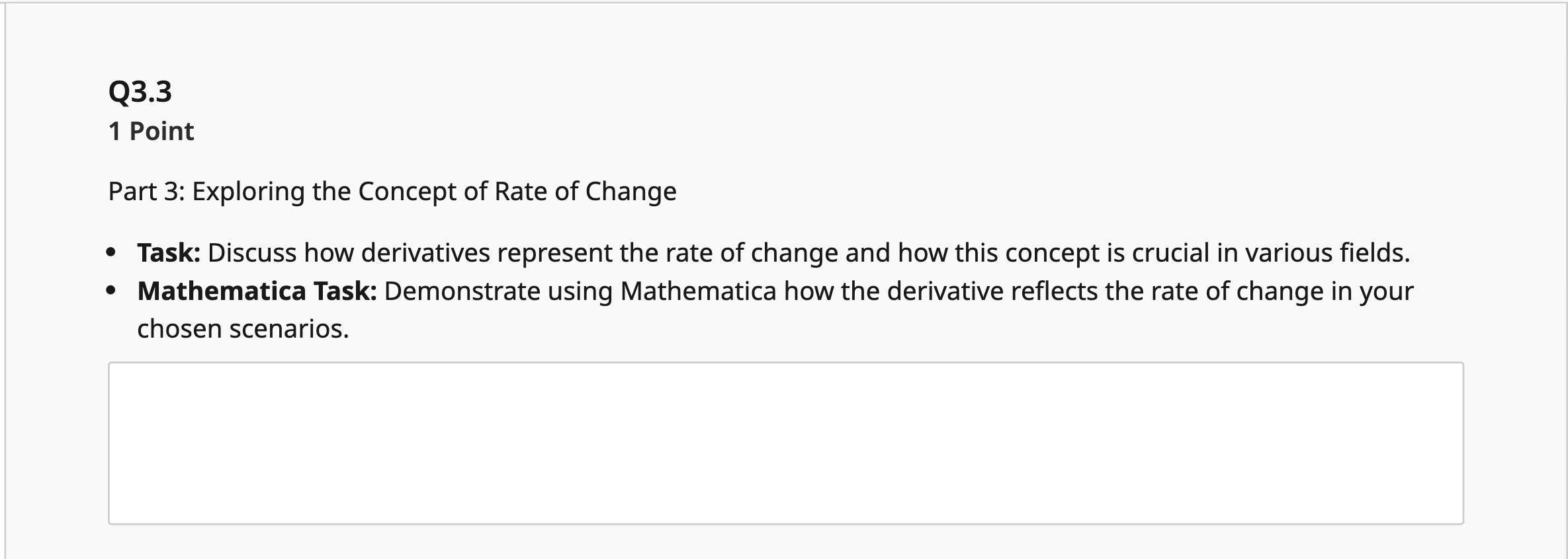 Solved Q3.3 1 Point Part 3: Exploring the Concept of Rate of | Chegg.com