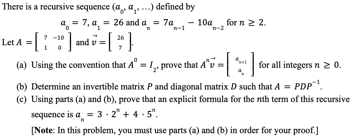 Solved There is a recursive sequence (a0,a1,…) defined by | Chegg.com