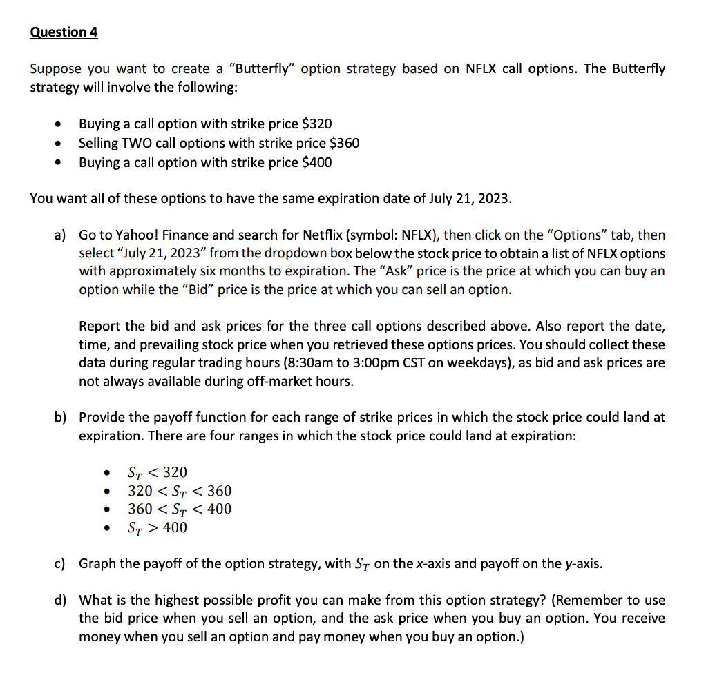 Solved Question 4 Suppose you want to create a "Butterfly" | Chegg.com