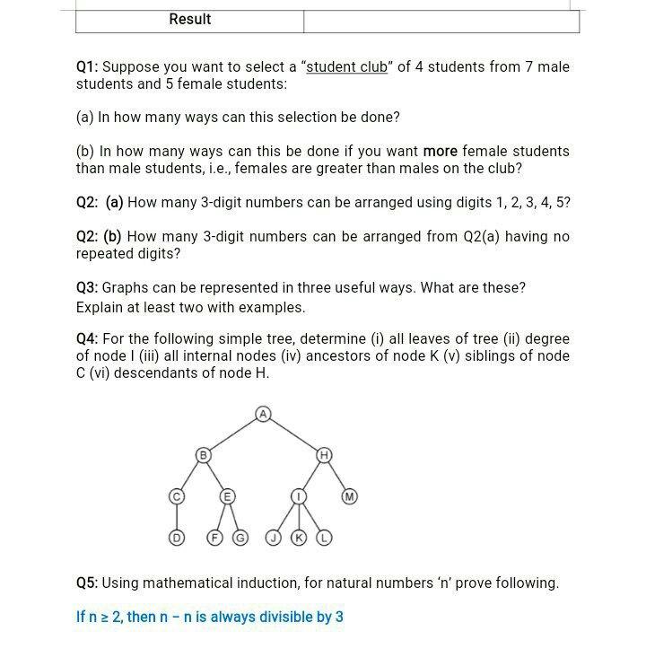 Solved Result Q1: Suppose you want to select a "student | Chegg.com
