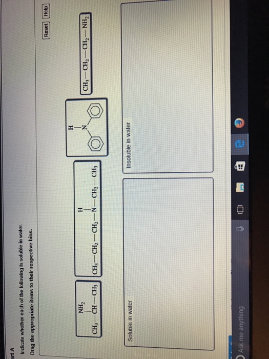Solved Indicate whether each of the following is soluble in | Chegg.com