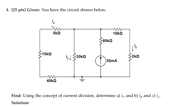 Solved Find: Using the concept of current division, | Chegg.com
