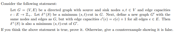 Solved Consider the following statement: Let G=(V,E) be a | Chegg.com