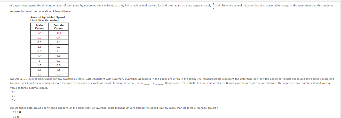 Solved A paper investigated the driving behavior of | Chegg.com