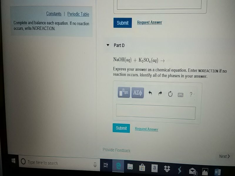 Solved 10 0l 5 Part C Constants Periodic Table | Chegg.com