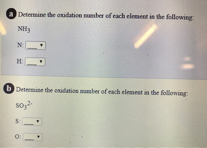 Solved Determine the oxidation number of each element in the | Chegg.com