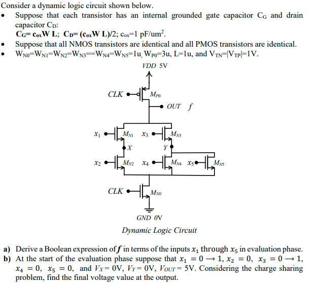 Solved Consider a dynamic logic circuit shown below. • | Chegg.com