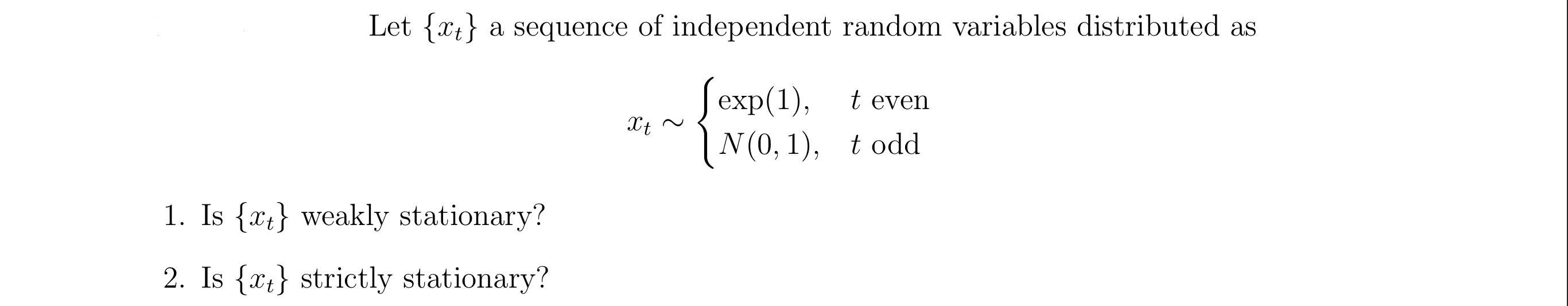 Solved Let {xt} a sequence of independent random variables | Chegg.com