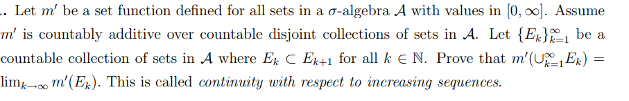 Solved . Let m′ be a set function defined for all sets in a | Chegg.com