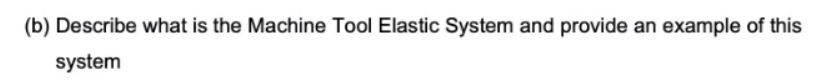 Solved (b) Describe what is the Machine Tool Elastic System | Chegg.com