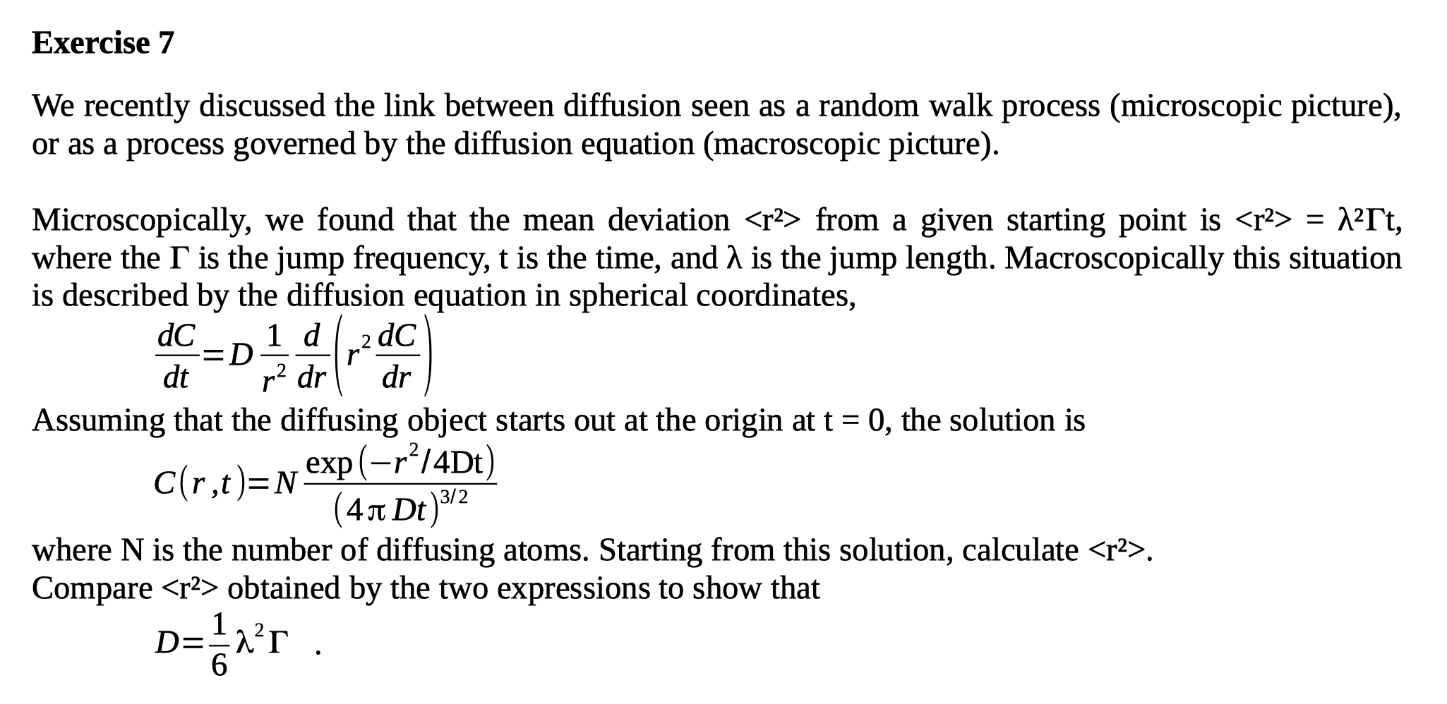 Solved We recently discussed the link between diffusion seen | Chegg.com