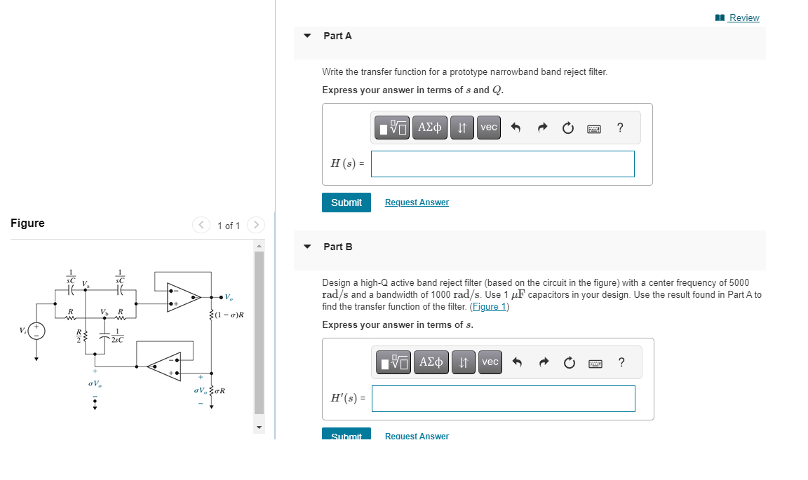 Solved Part AWrite the transfer function for a prototype | Chegg.com
