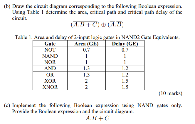Solved (b) Draw the circuit diagram corresponding to the | Chegg.com