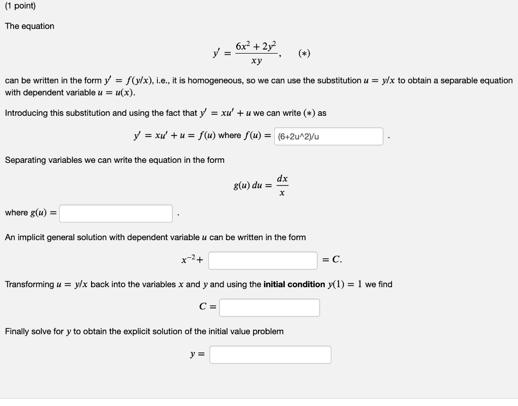 Solved (1 point) The equation V => 6x2 + 2y2 xy can be | Chegg.com