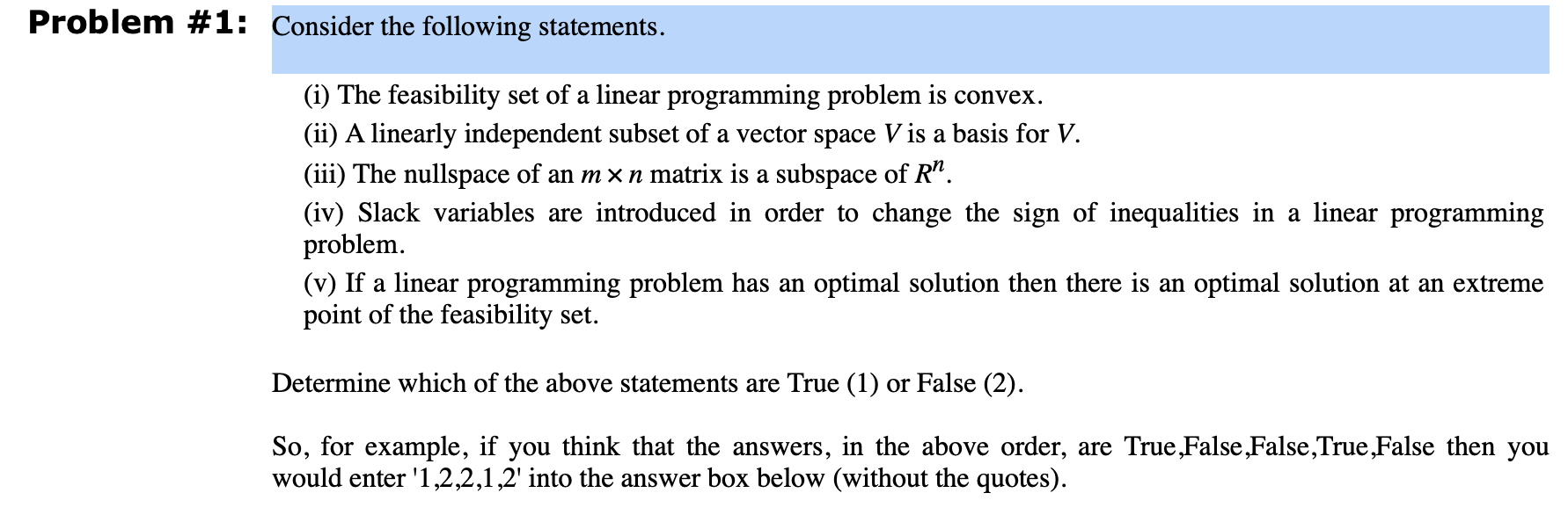 Solved Problem #1: Consider the following statements. (i) | Chegg.com