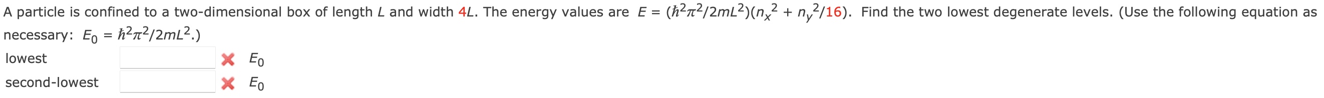Solved A particle is confined to a two-dimensional box of | Chegg.com