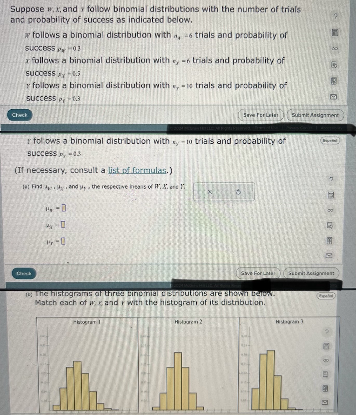 Solved Y ﻿follows a binomial distribution with nY=10 ﻿trials | Chegg.com