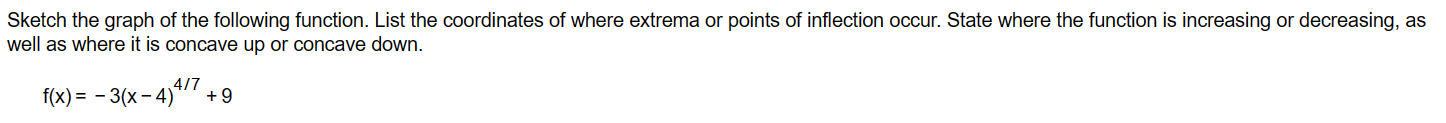 Solved Sketch the graph of the following function. List the | Chegg.com