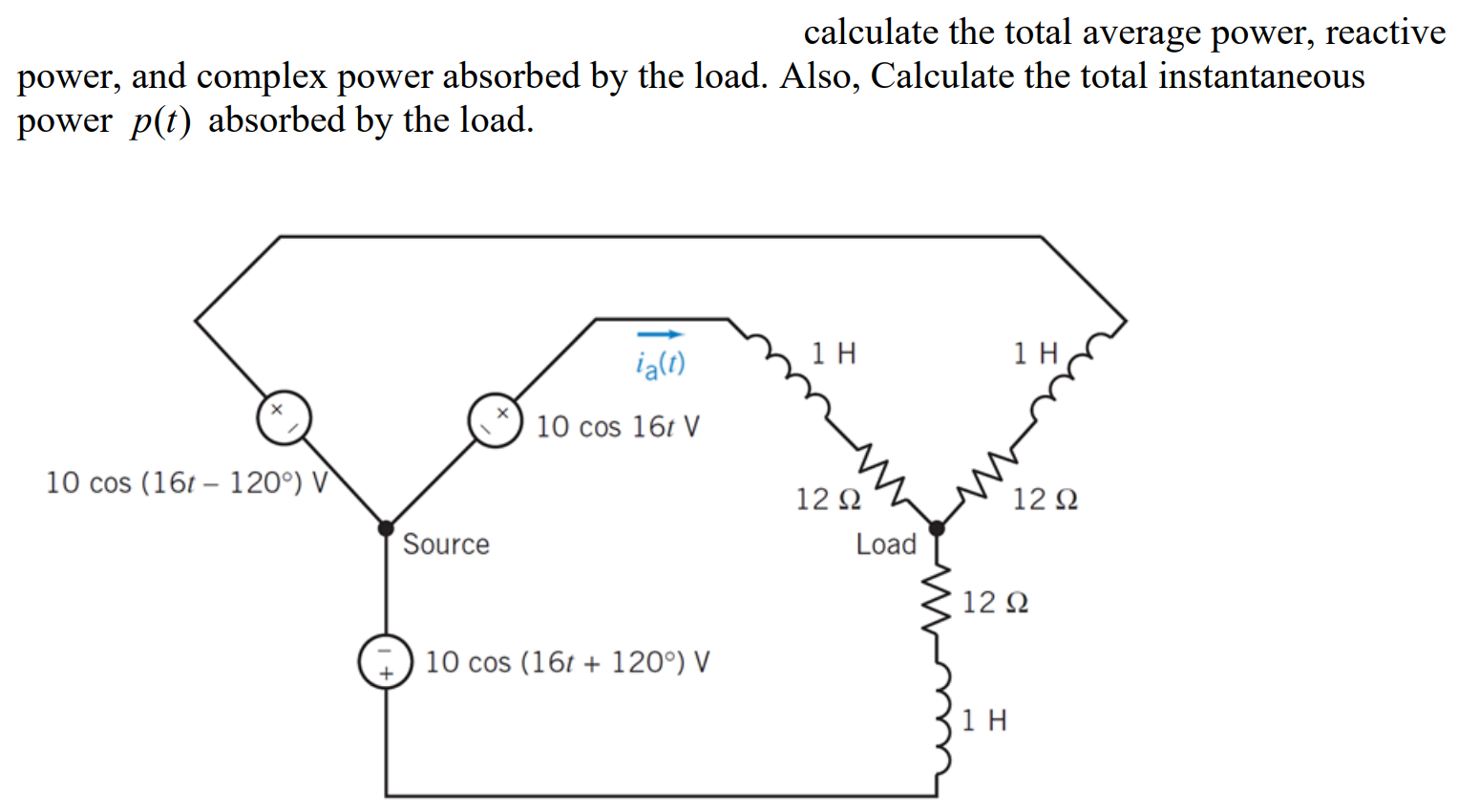 Solved calculate the total average power, reactive power, | Chegg.com
