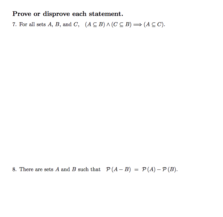 Solved Prove or disprove each statement. 5. VxER (EY E R(xy | Chegg.com