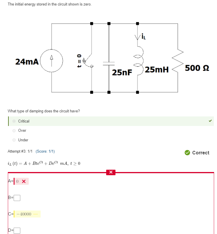 Solved The initial energy stored in the circuit shown is | Chegg.com