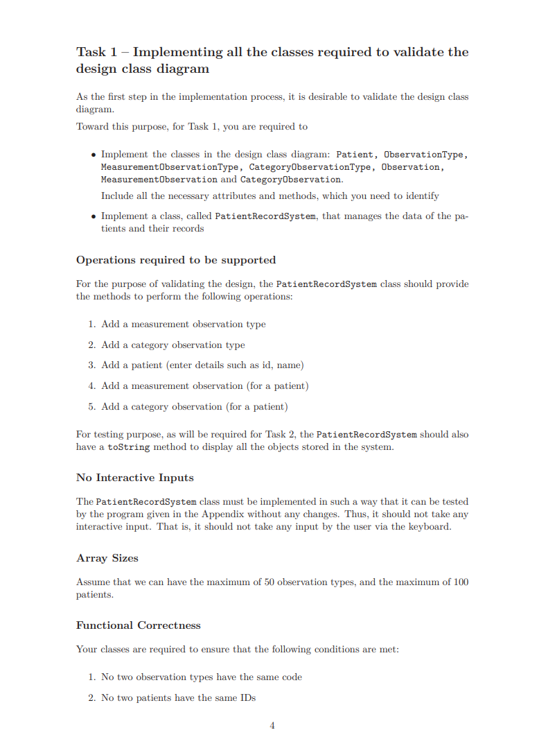 Solved Part 1 - Design Class Diagram A design has been made | Chegg.com