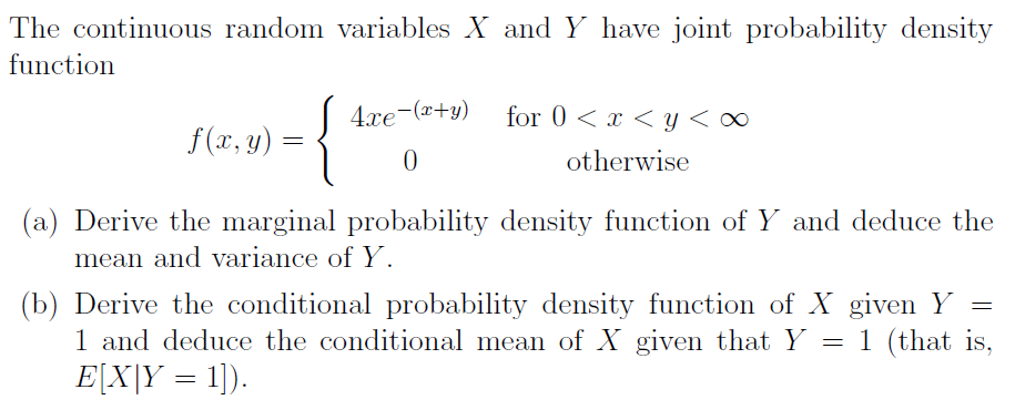 Solved The continuous random variables X and Y have joint | Chegg.com