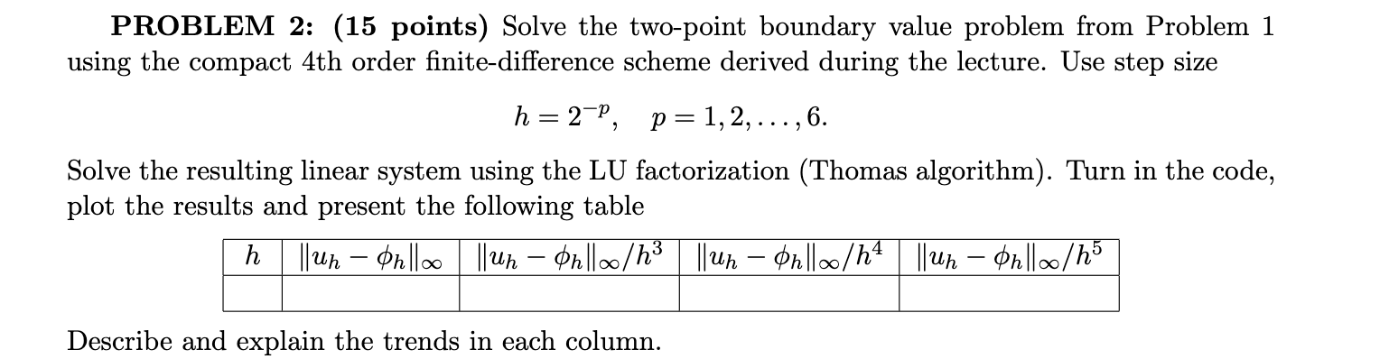 Solved PROBLEM 2: (15 points) Solve the two-point boundary | Chegg.com
