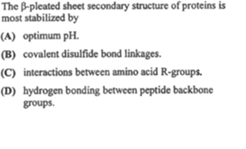 Solved The β-pleated sheet secondary structure of proteins | Chegg.com