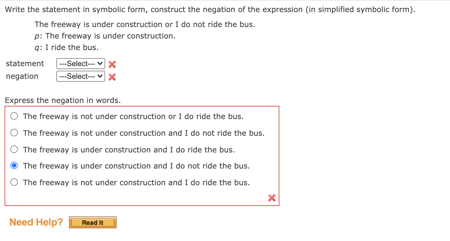 Write the statement in symbolic form, construct the | Chegg.com
