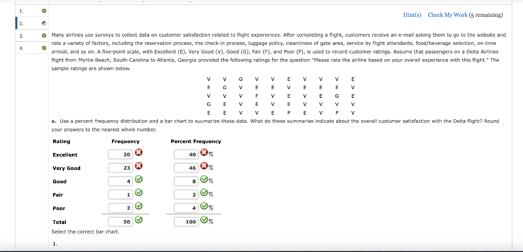 Solved Many airlines use surveys to collect data on customer | Chegg.com