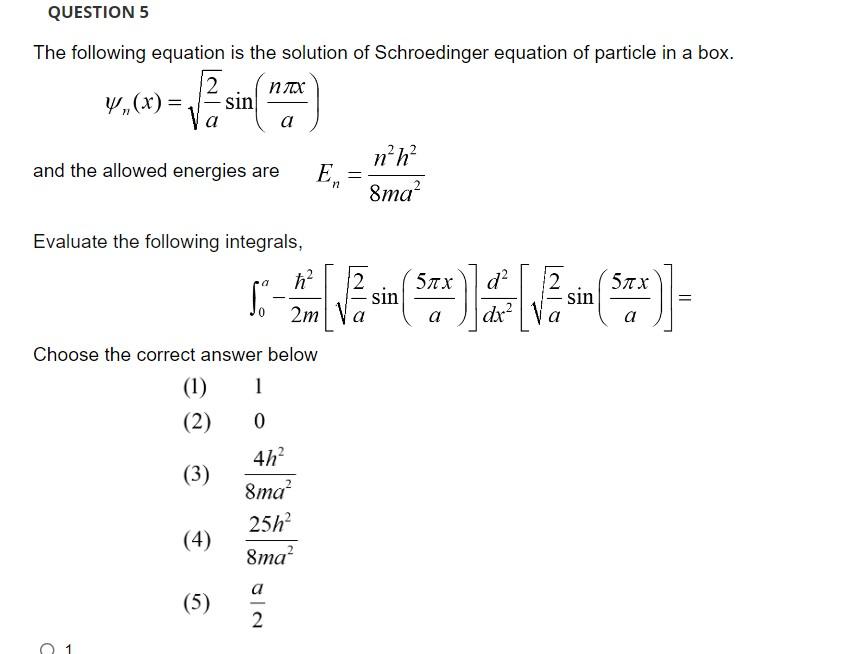 Solved The following equation is the solution of | Chegg.com
