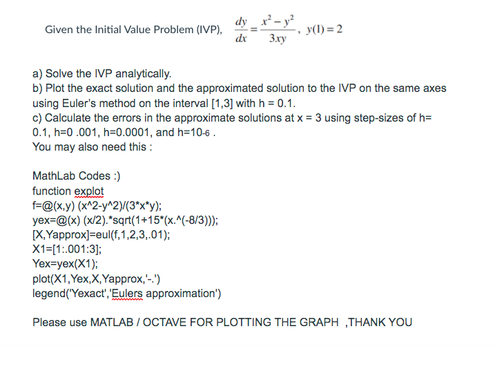 Solved Given the Initial Value Problem (IVP), dy_x2 - y2 dx | Chegg.com