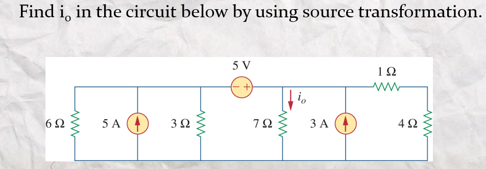 Solved Find io in the circuit below by using source | Chegg.com