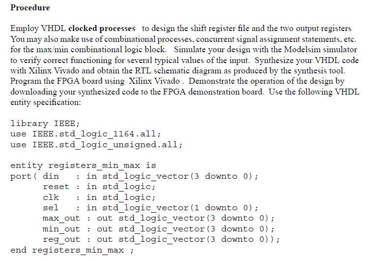 Solved In this lab, a shift register file together with | Chegg.com