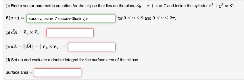 Solved (a) Find a vector parametric equation for the ellipse | Chegg.com