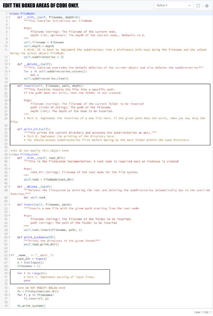 PYTHON PROGRAMMING EDIT THE GIVEN CODE to have an | Chegg.com