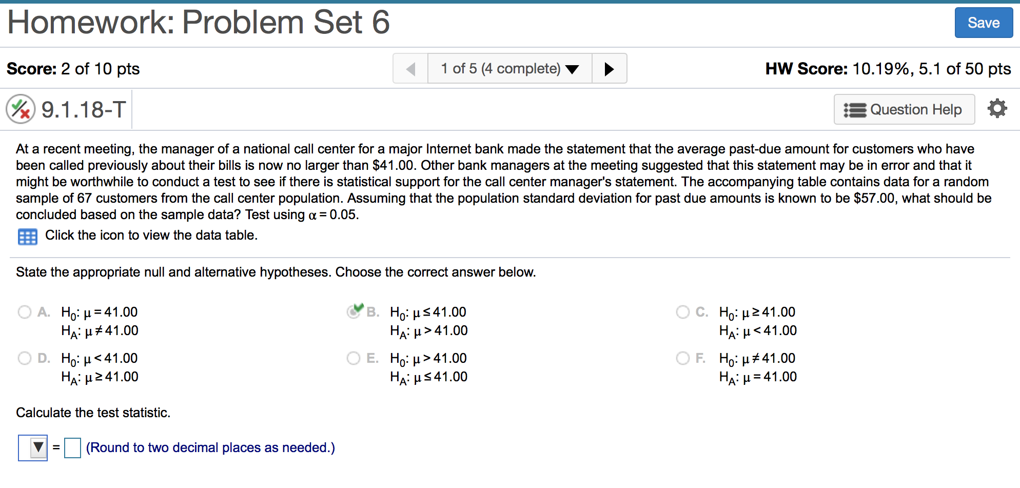 Solved Homework: Problem Set 6 Save Score: 2 of 10 pts 1 of | Chegg.com