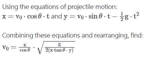 Solved How do you arive at the final equation?x=v0*cosθ*t | Chegg.com