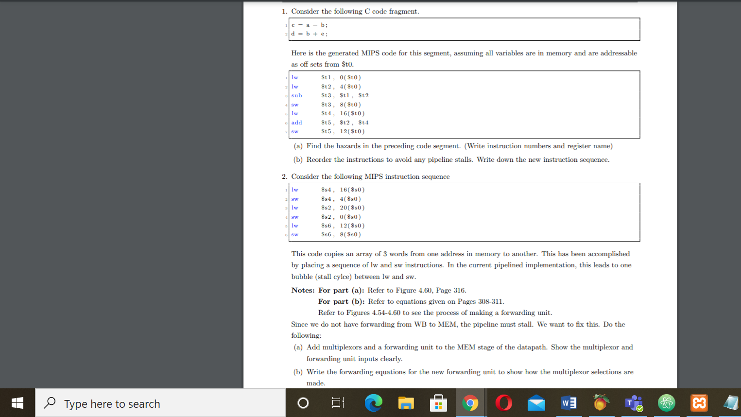 1 Consider The Following C Code Fragment C A B