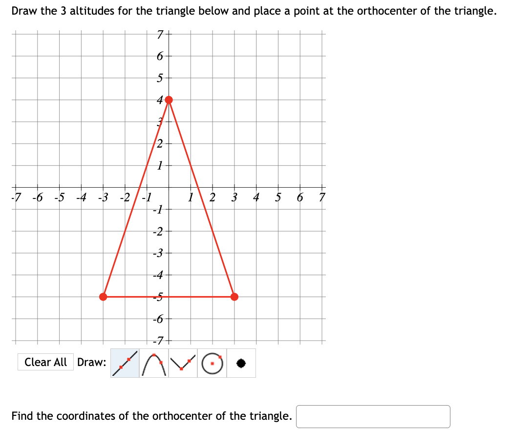 Solved Draw the 3 altitudes for the triangle below and place | Chegg.com